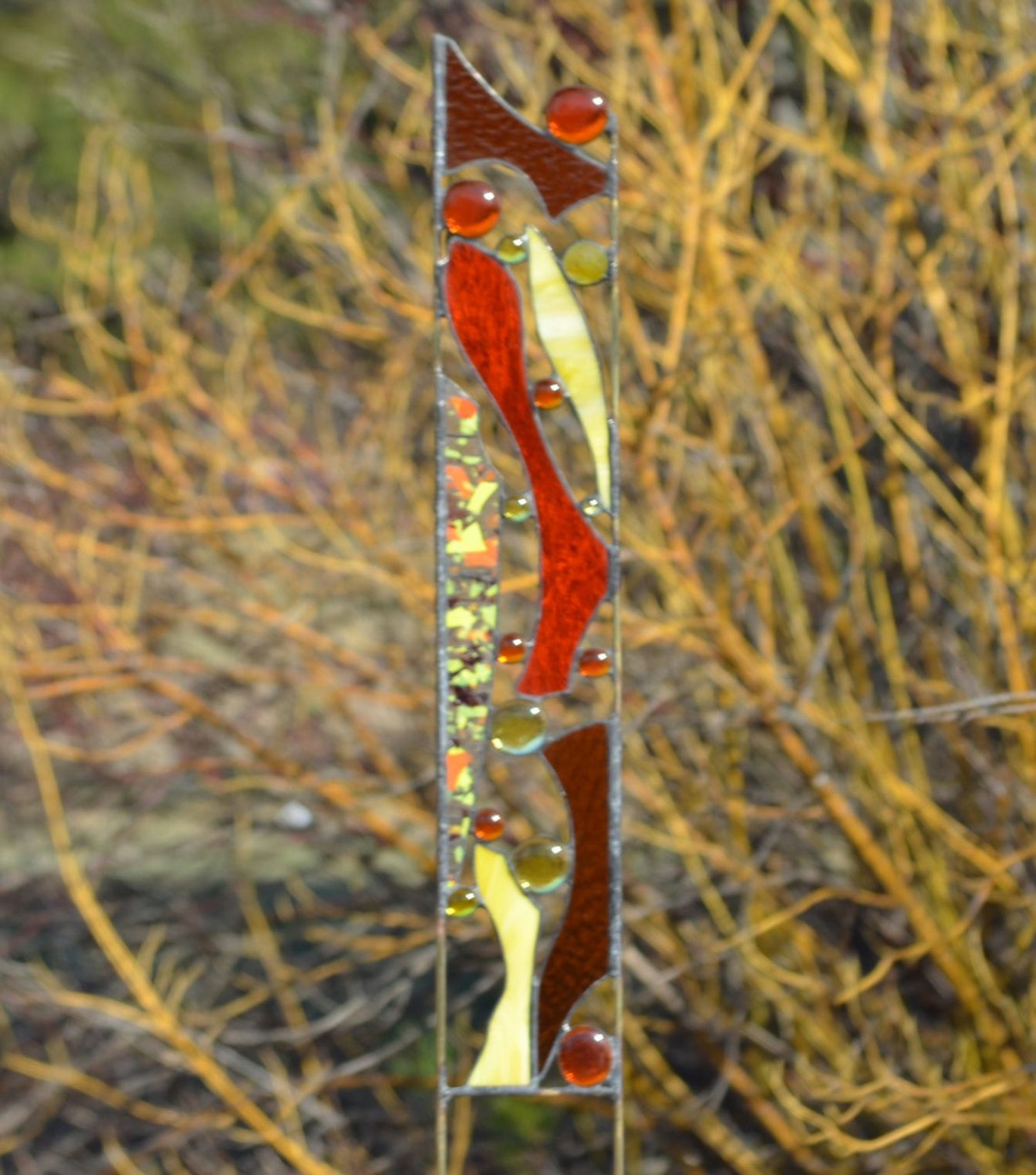 Outdoor Garden Decoration. Stained Glass Garden Sculpture. - Etsy