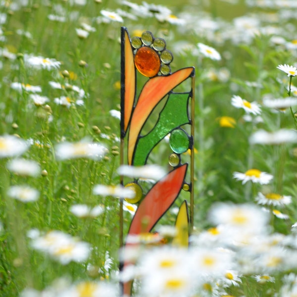 Stained Glass Yard Art Etsy