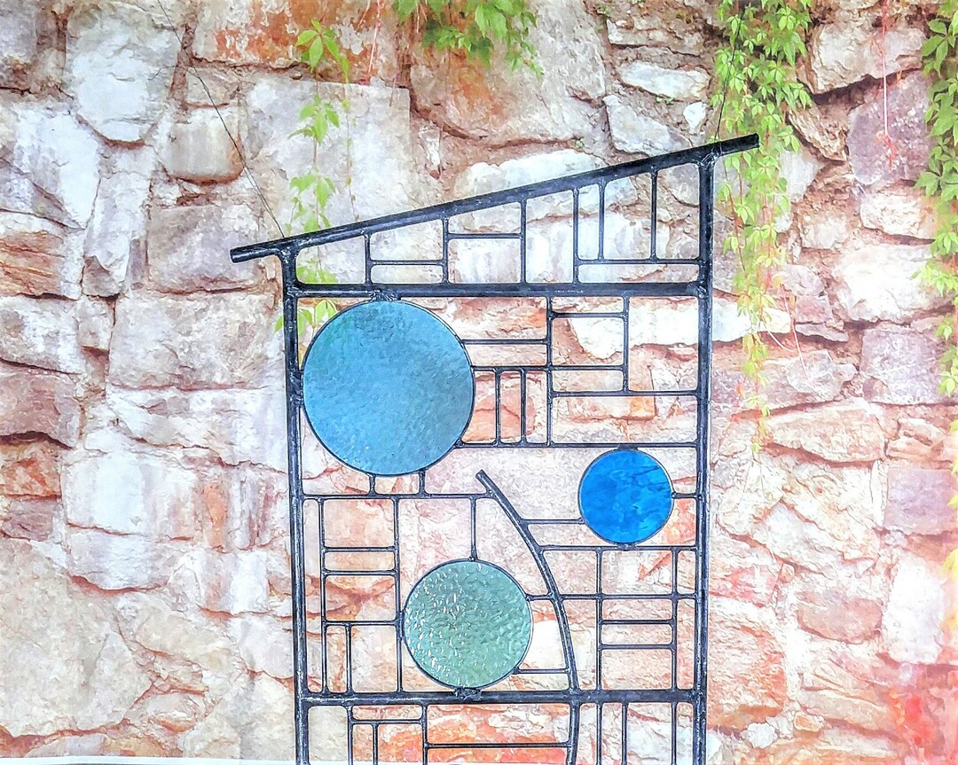 Large Stained Glass Garden Art for Outdoor Garden Decoration Metal and ...