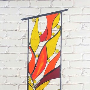 Metal and Glass Garden Art - Stained Glass Yard Art - 'sun-drenched' - Etsy