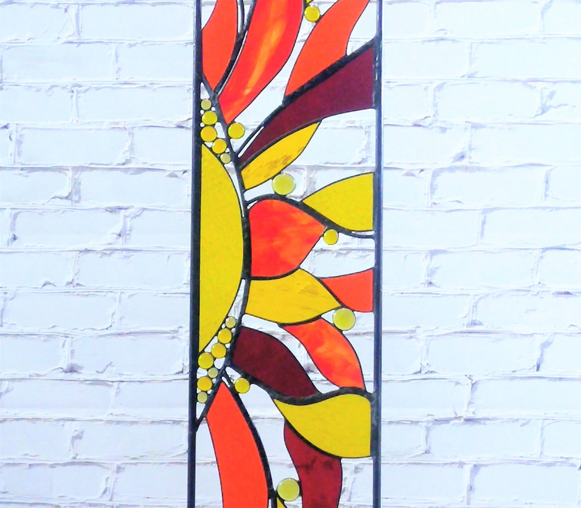 Metal and Glass Garden Art Stained Glass Yard Art - Etsy Canada