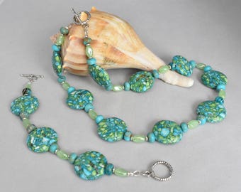 Beaded jewelry set | Etsy