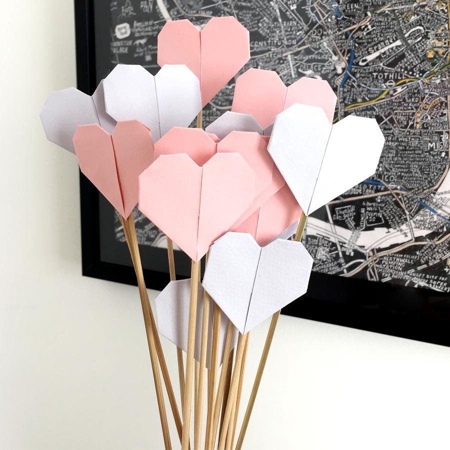 Origami Hearts Decor Set of 12 - Etsy