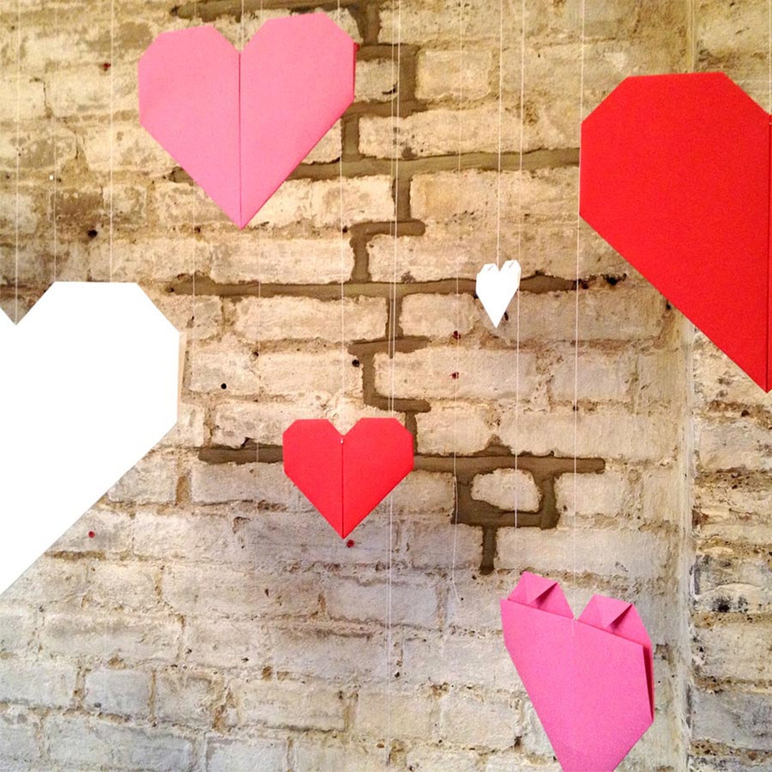 Hearts Backdrop Paper Origami - Etsy