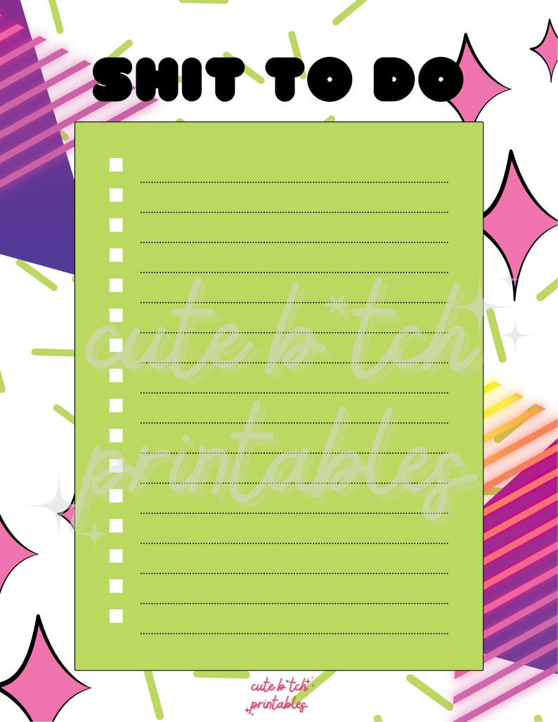 Shit to Do List Printable - Etsy