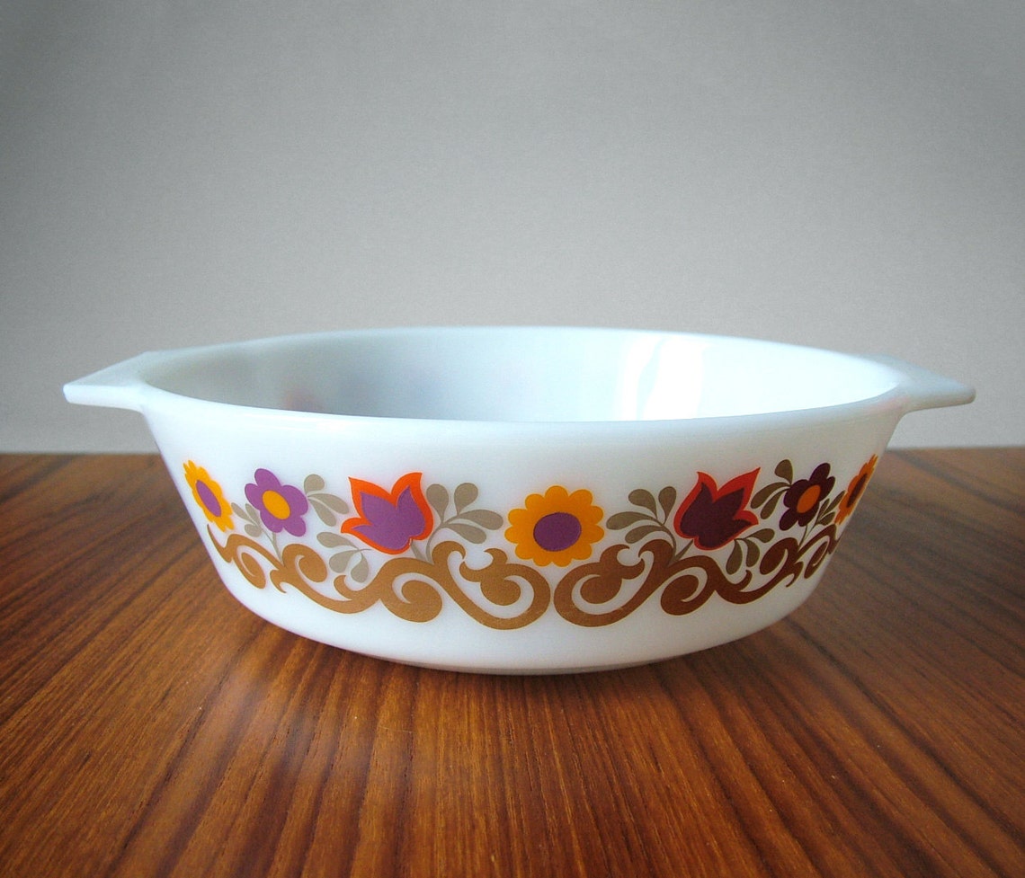 Vintage English JAJ Pyrex Casserole Plate Serving Dish Mid Century ...