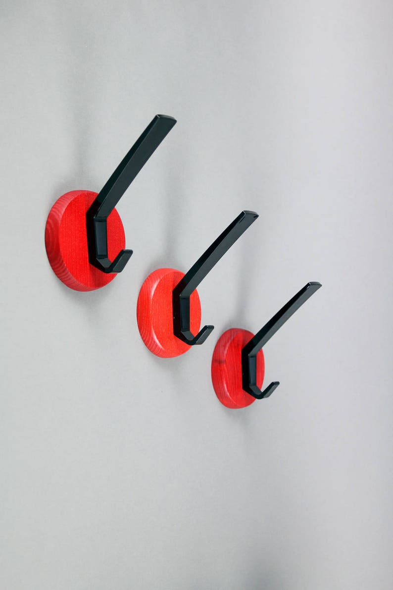 Vintage Red Hook Mid Century Modern Coat Hook Red Round Coat - Etsy