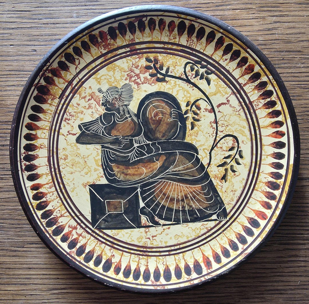 Vintage Reproduction Greek Plate, Typical of Greece Circa 450BC - Etsy