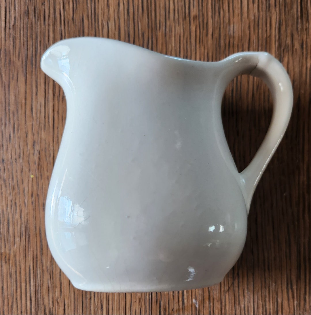 Farmhouse Unmarked Off-white Pitcher 2 - Etsy