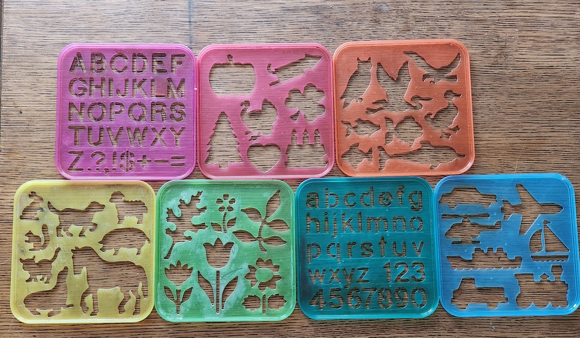 Tupperware Stencil Art Set of 7 - Etsy
