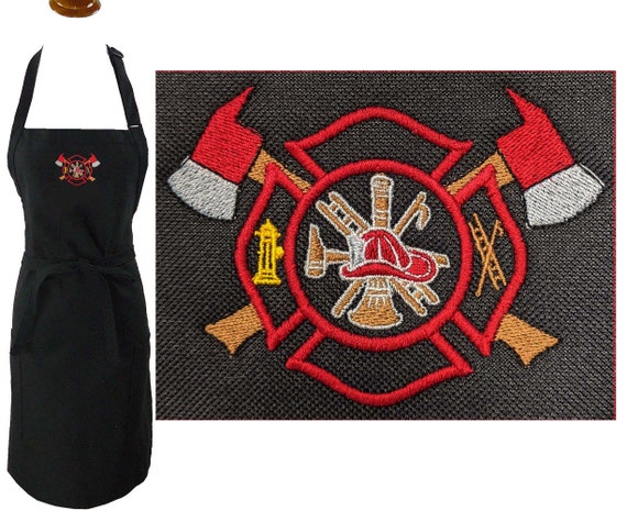 Fireman Maltese Cross & Axes Firefighter Apron Youth or Adult Size Fire ...