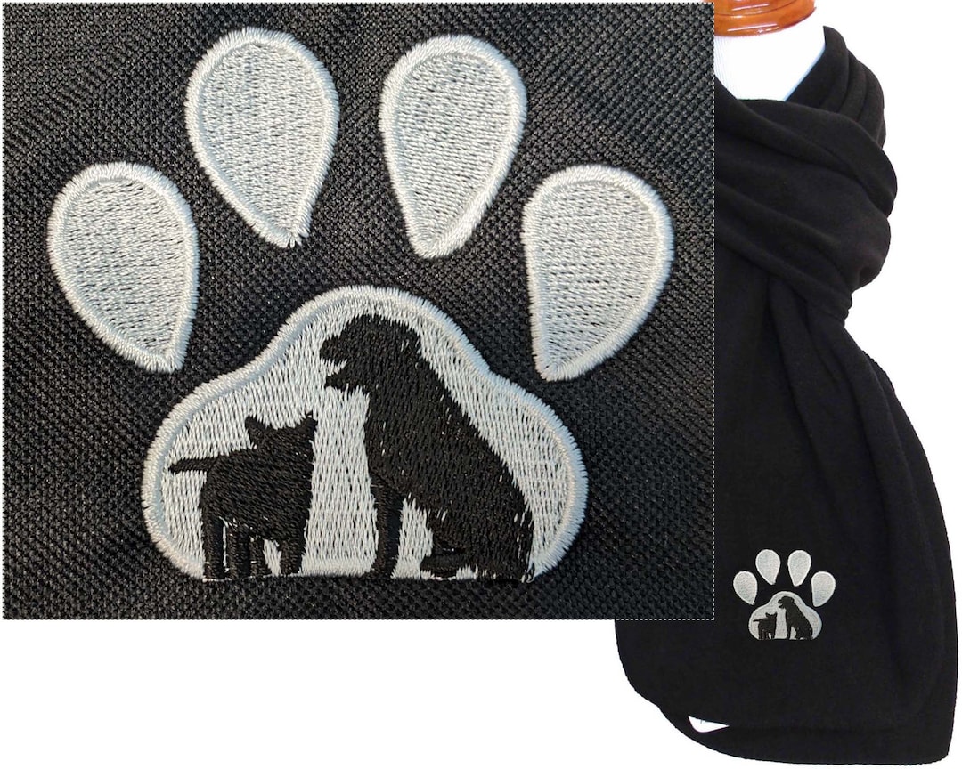 Paw Print Pet Adoption Embroidered on Scarf Personalized Dog Cat ...