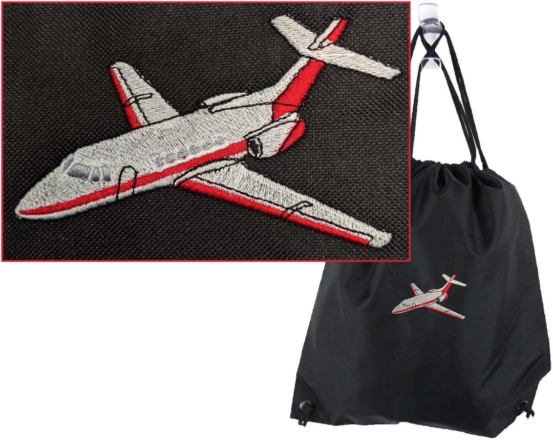 Airplane Monogram on Cinch Bag Backpack Personalized Custom Embroidered ...