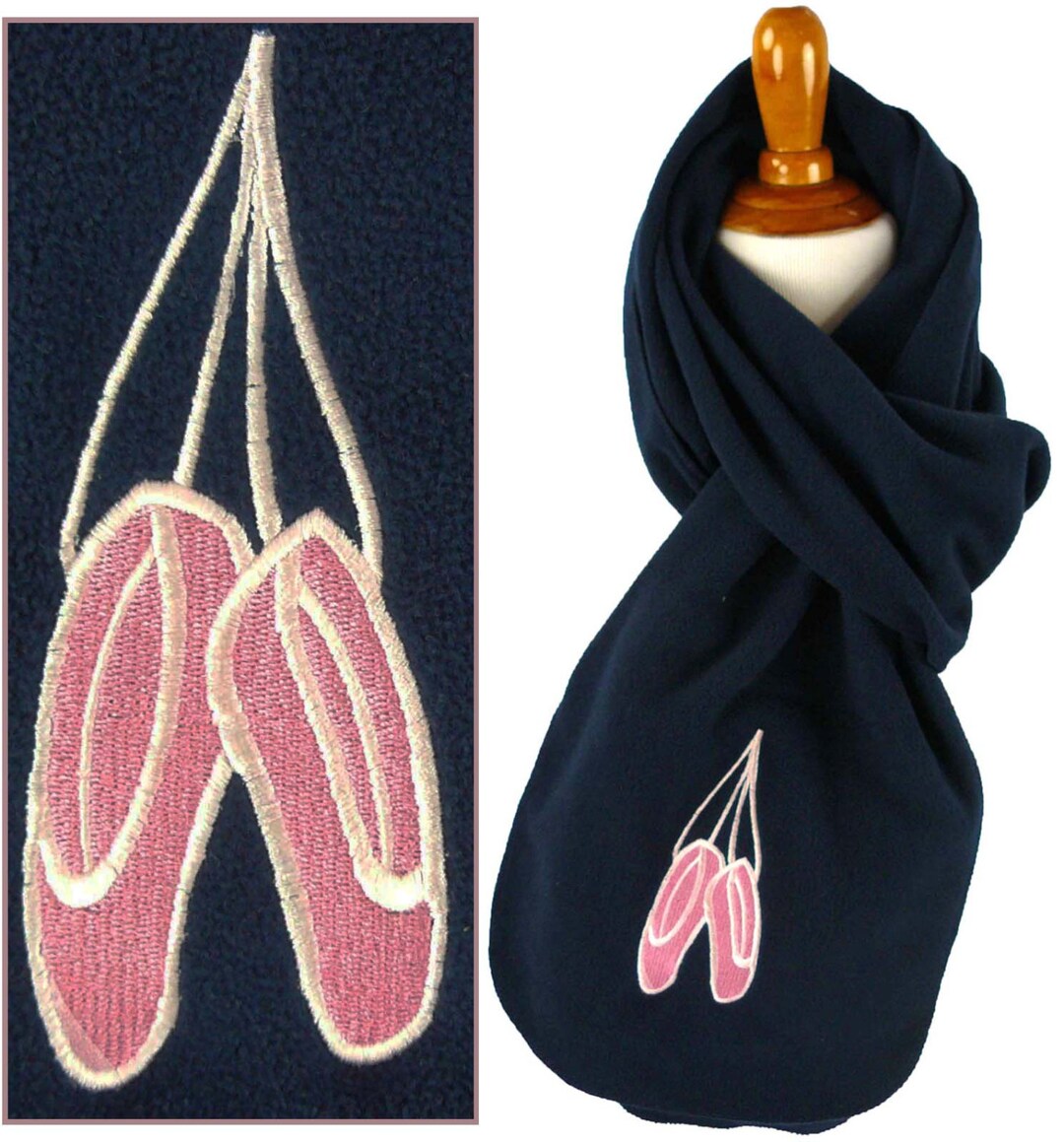 Ballet Shoes Monogram on Scarf Personalized Warm Winter Fleece Custom ...