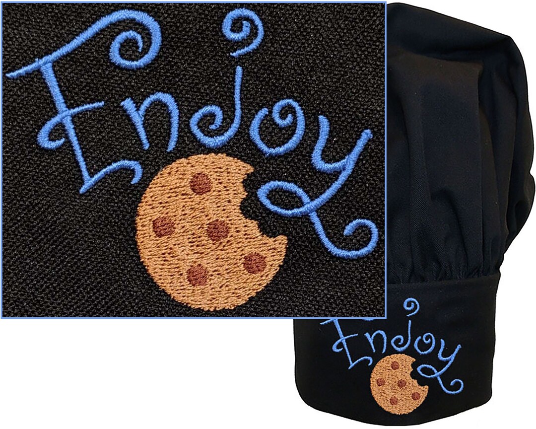 Chocolate Chip Cookie Embroidered on Chef Hat Enjoy Custom Monogram ...