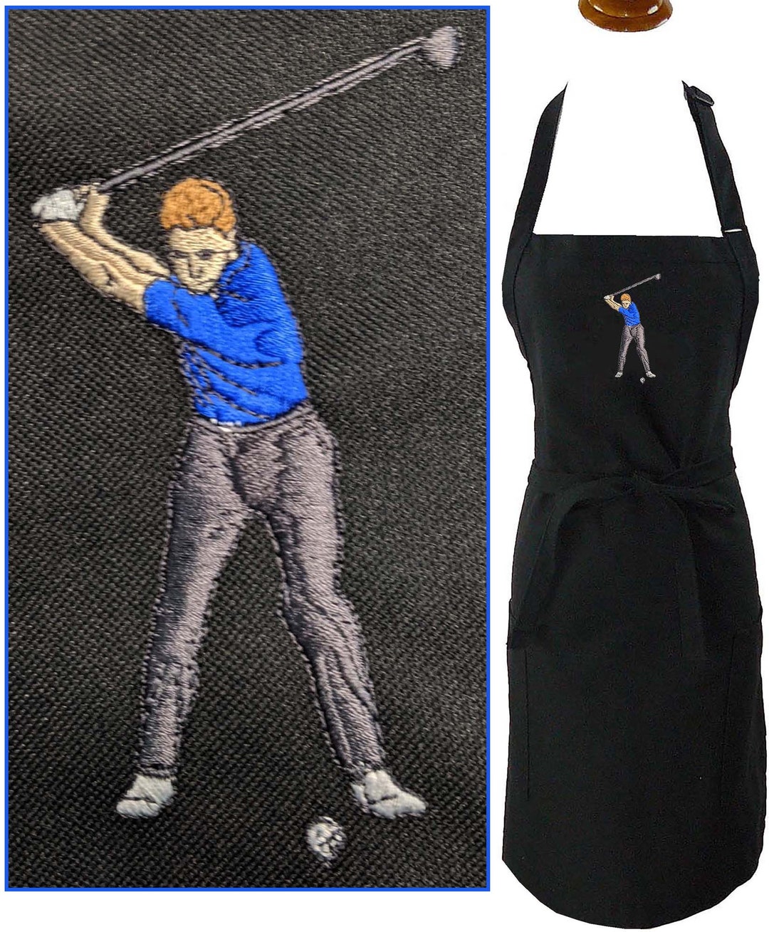 Golf Embroidery on Apron Personalized Monogram Male Golfer Youth or ...