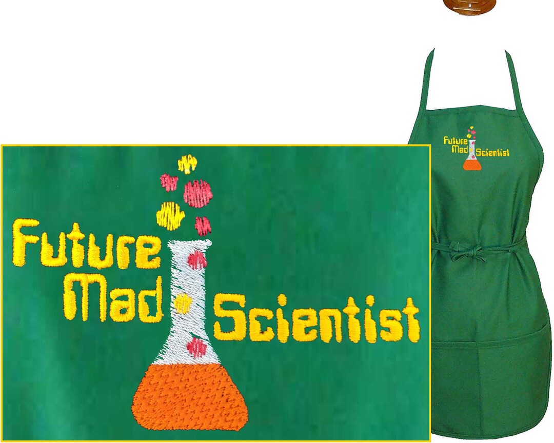 Future Mad Scientist Embroidery on Apron Personalized Science ...