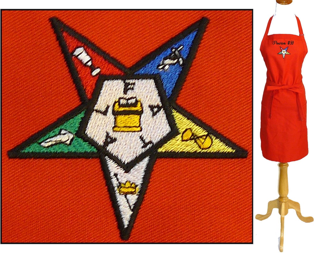 Order of the Eastern Star Monogram on Apron Personalized OES Freemason ...