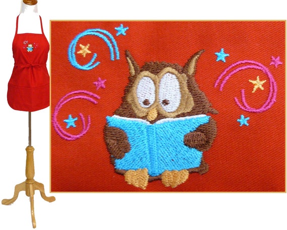 Academic Owl Apron Library Reading Book Club Child Youth or Adult Size ...
