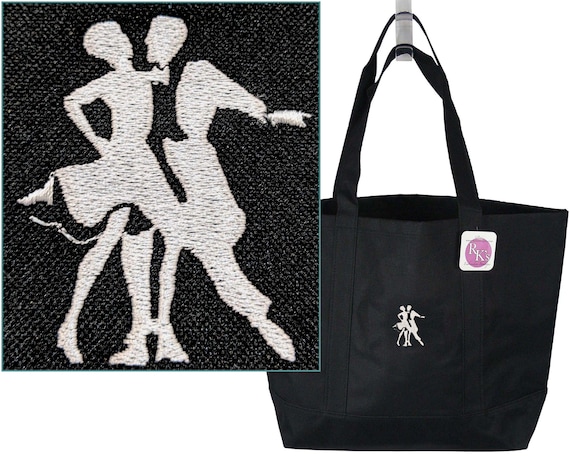 Dancers Ballroom Dancing Custom Embroidered Day Tote Bag Monogram ...