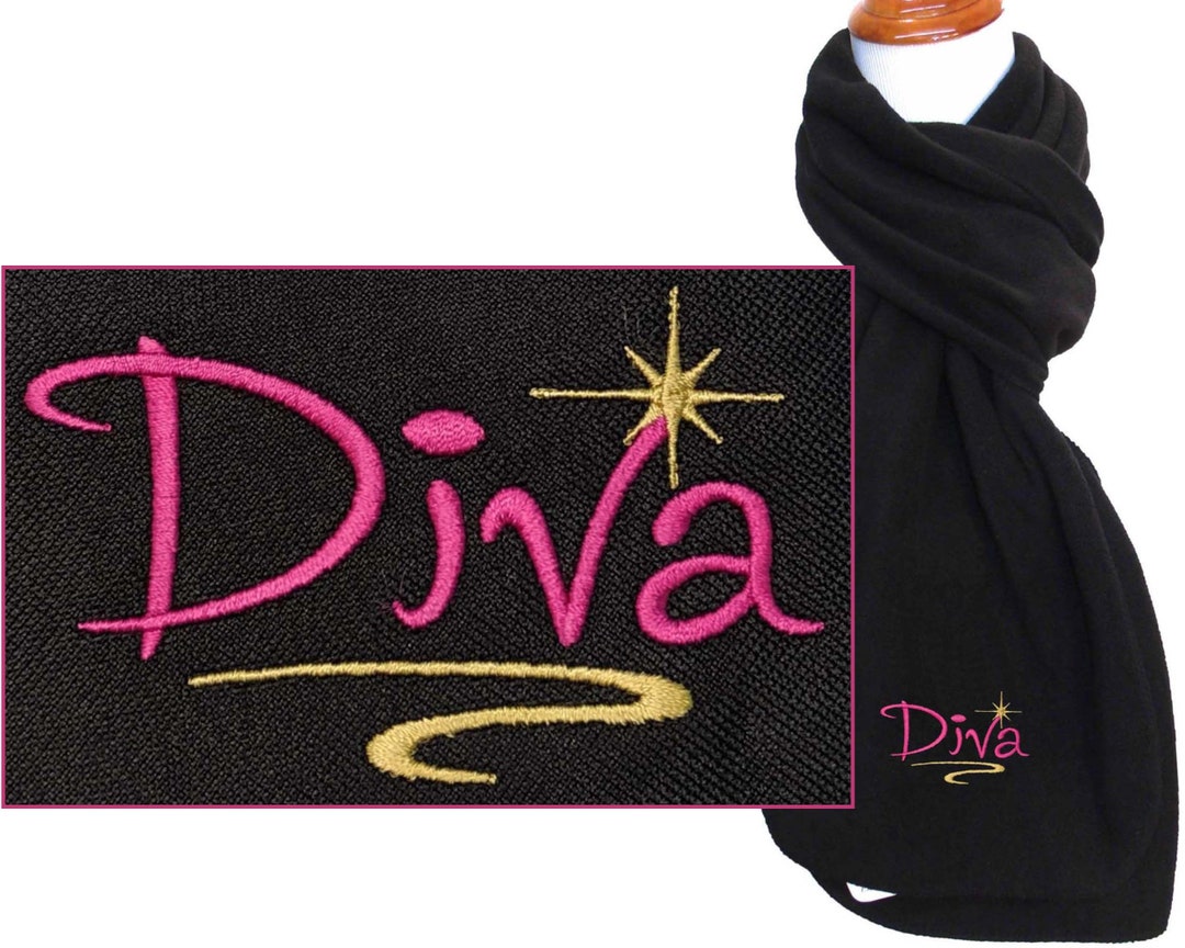 Diva Star Monogram on Scarf Personalized Warm Winter Soft - Etsy