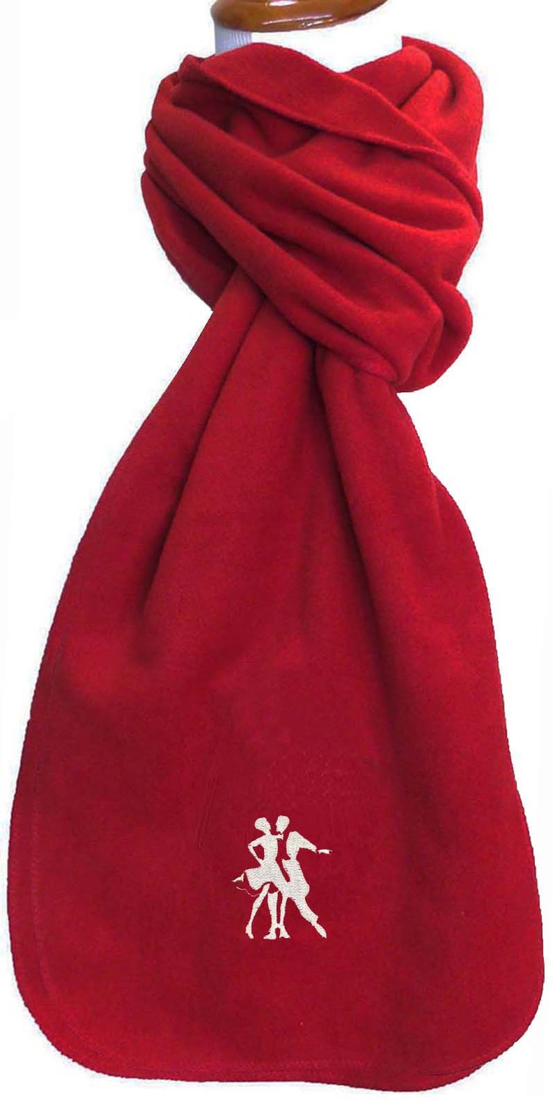 Ballroom Dancers Embroidery on Scarf Warm Winter Fleece Custom Monogram ...