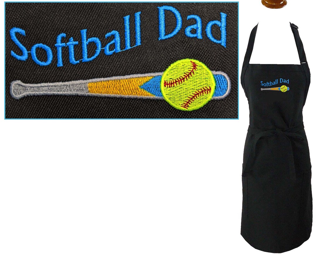 Softball Dad Monogram on Apron Personalized Sports Team Cookout Custom ...