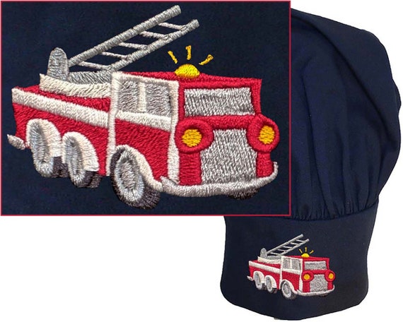 Fire Truck Custom Embroidered Chef Hat First Responders Firefighter ...