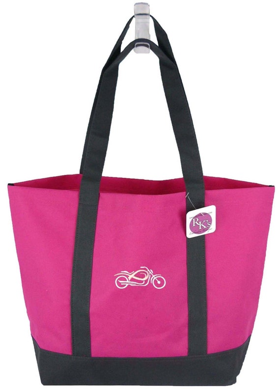Cancer Ribbon Awareness Motorcycle Monogram Custom Embroidered Day Tote ...