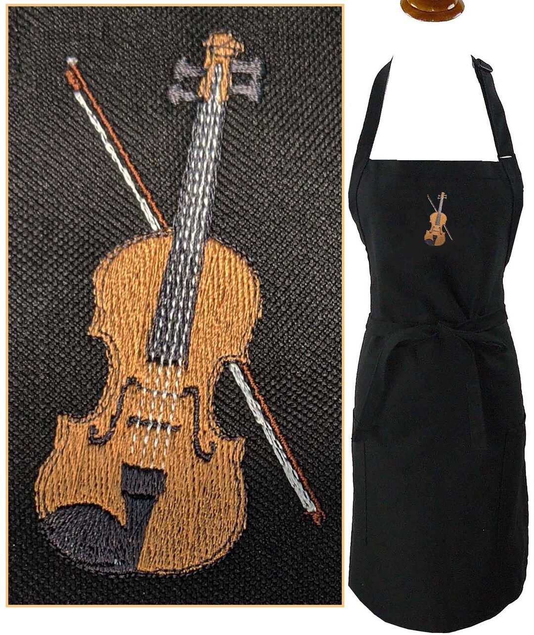 Violin Embroidery on Apron Personalized Orchestra Youth or Adult Size ...