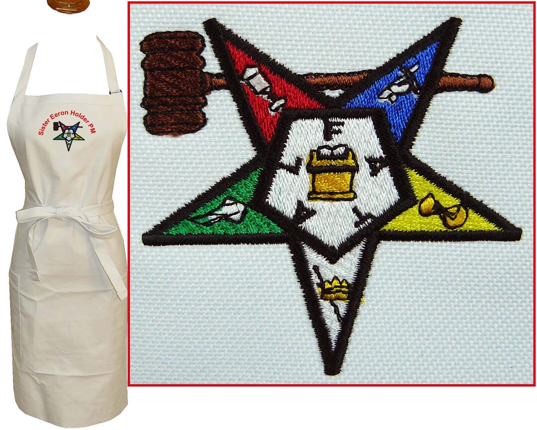 Eastern Star Past Matron Gavel Embroidery on Apron Personalized OES ...
