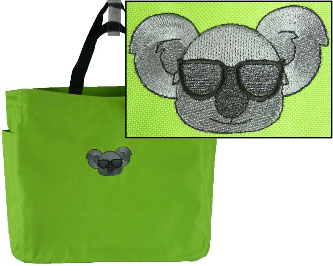 Koala Embroidery on Bag Personalized Cool Sunglasses Bear Monogram Bag ...