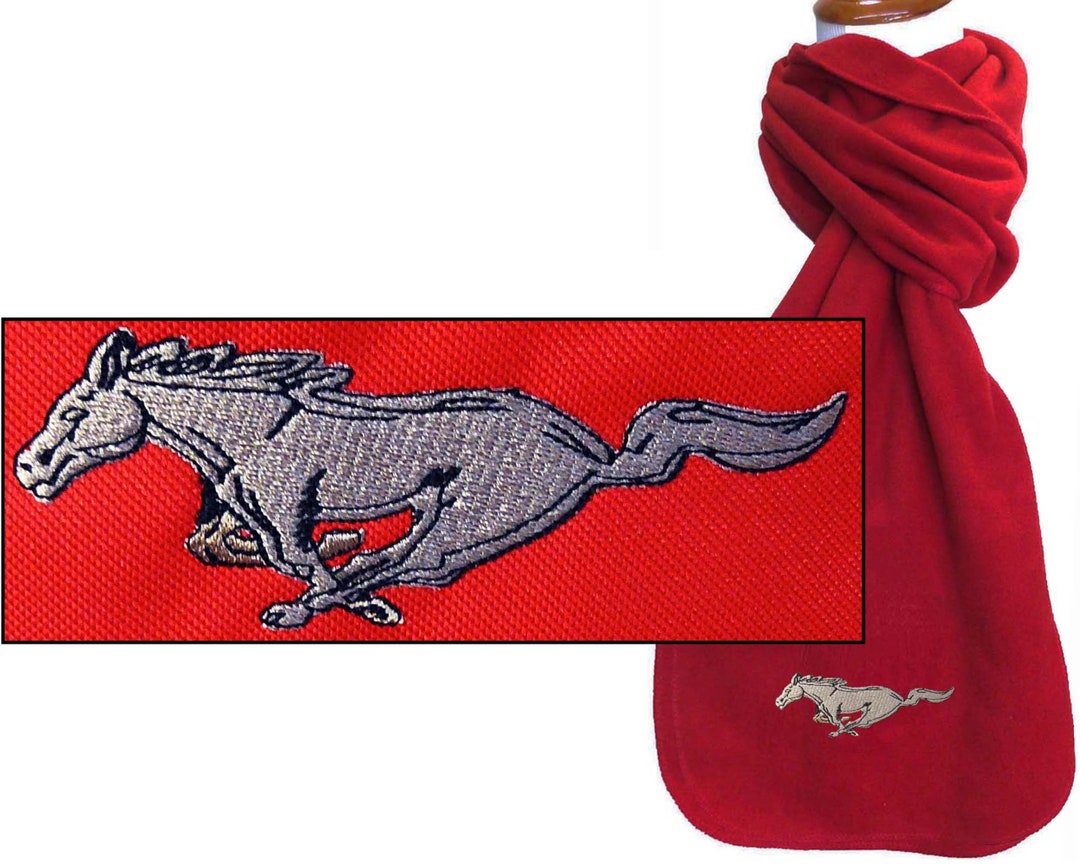 Mustang Horse Monogram on Scarf Personalized Warm Winter Fleece Custom ...