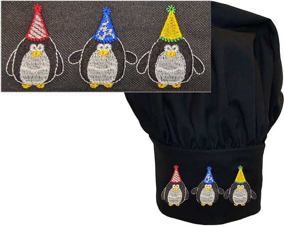 Party Penguins Fun Chef Hat Custom Embroidered Barbecue BBQ Cookout by ...