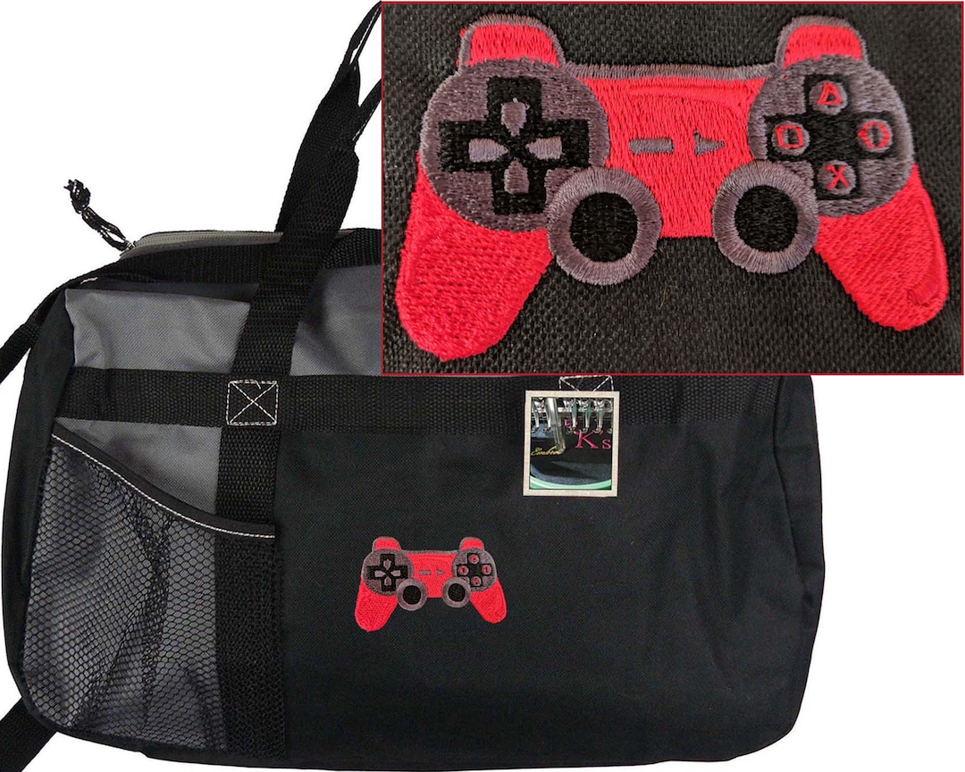 Video Game Controller Embroidery on Gym Bag Personalized Monogram ...