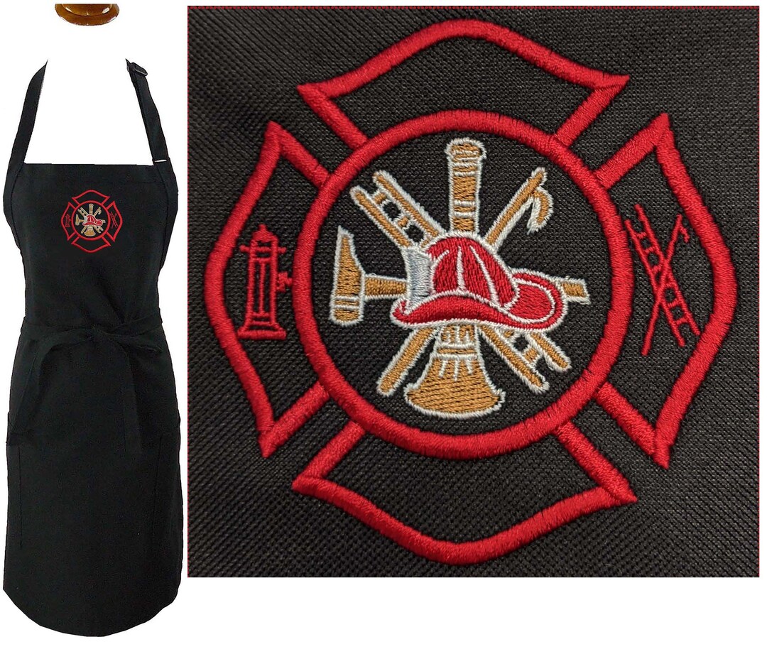 Firefighter Maltese Cross Embroidered on Apron Youth or Adult Size ...