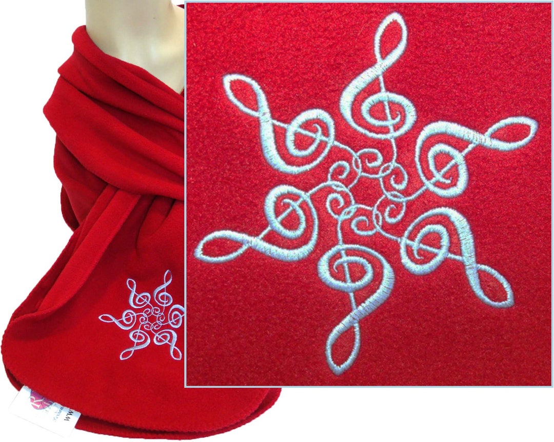G Clef Music Snowflake Monogram on Scarf Personalized Warm Winter ...