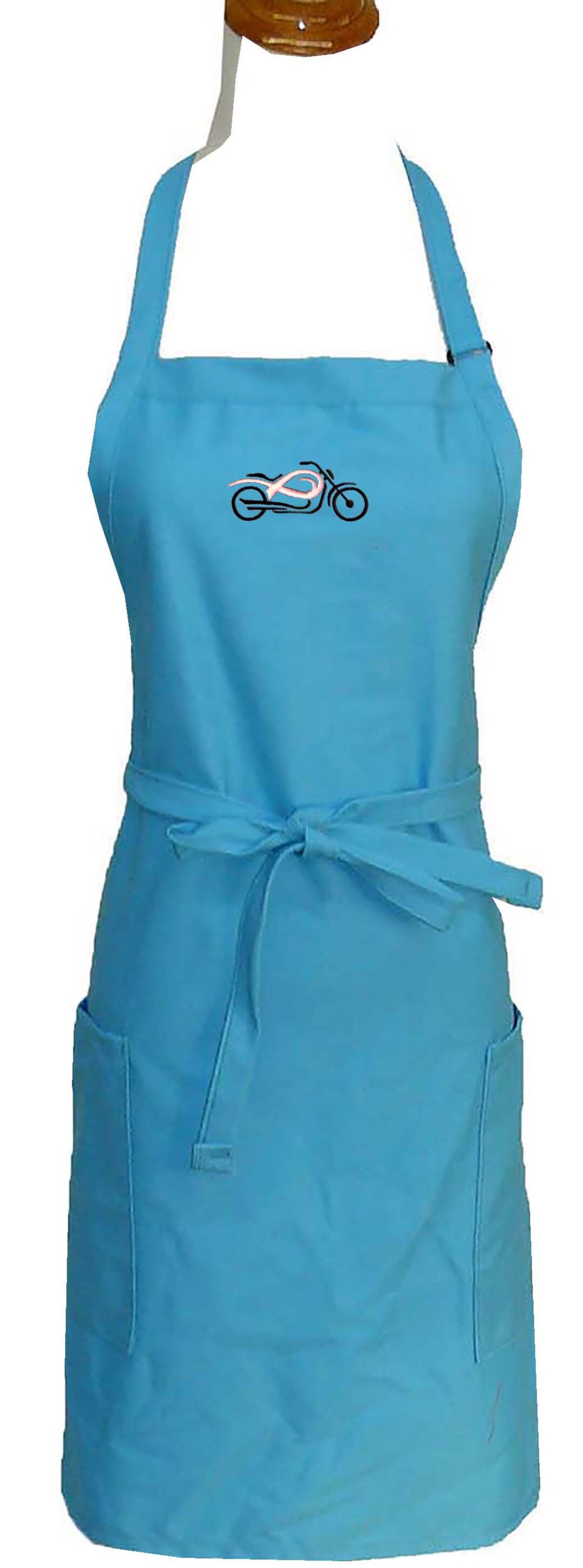 Pink Awareness Ribbon Motorcycle Embroidery on Apron Monogram Custom ...