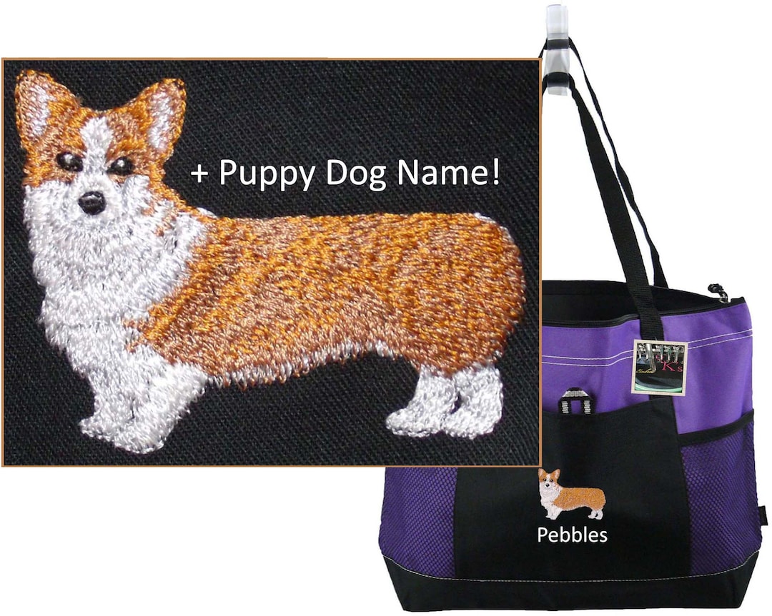 Pembroke Welsh Corgi Puppy Dog Monogram Bag Gemline Select Zippered ...