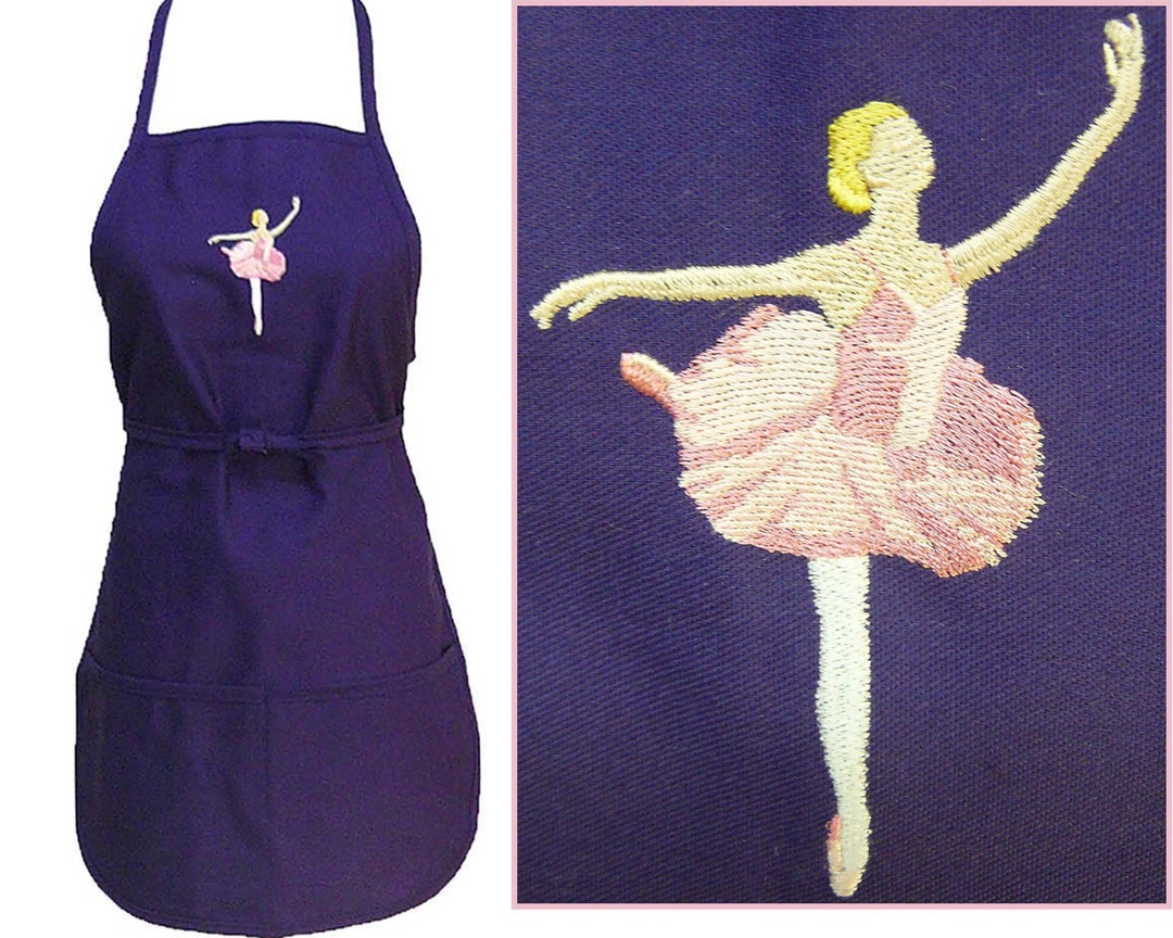 Ballerina Dancing Monogram on Apron Personalized Child or Adult Size ...
