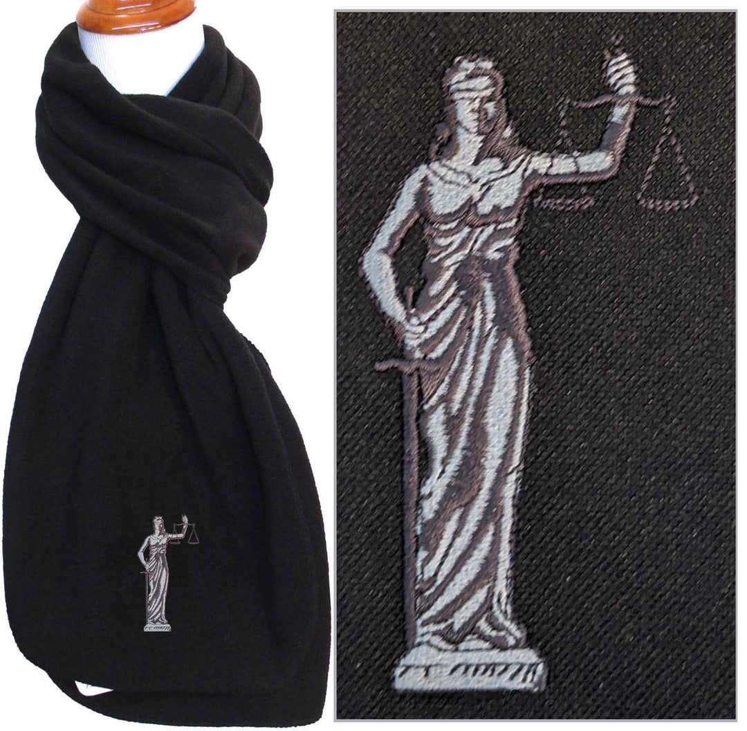 Lady Justice Monogram on Scarf Personalized Warm Fleece Custom ...