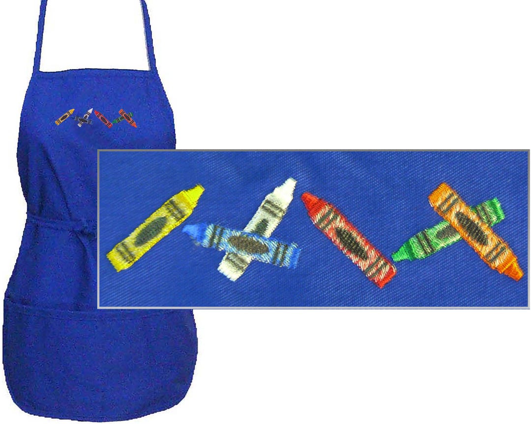Dancing Crayons Monogram on Apron Personalized Custom Embroidered Art ...