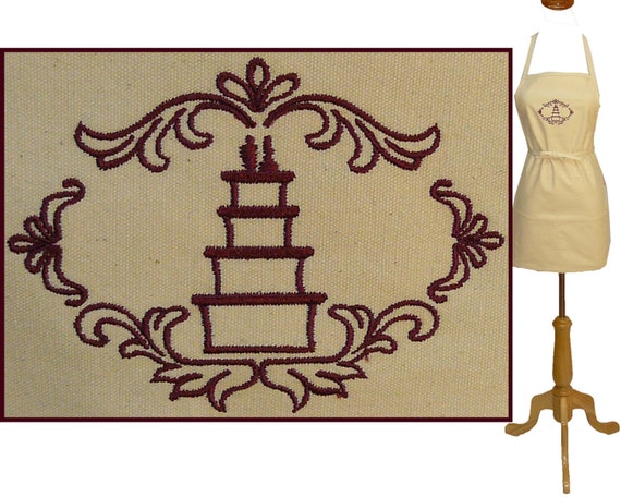 3-Tier Wedding Cake Apron 24" or 30" Sweet Monogram Custom Embroidered ...