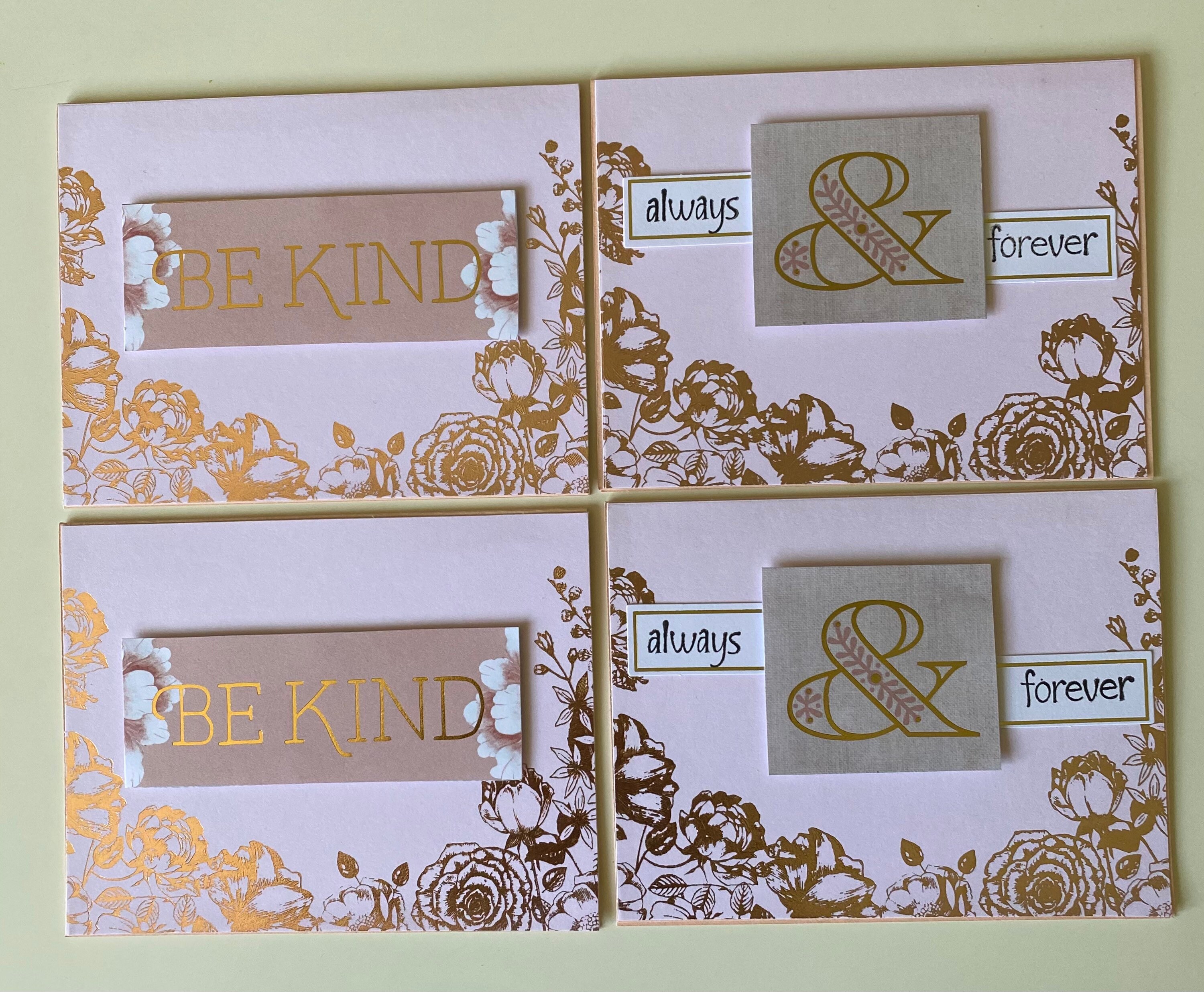 Be Kind OR Always & Forever Handmade Greeting Card | Etsy