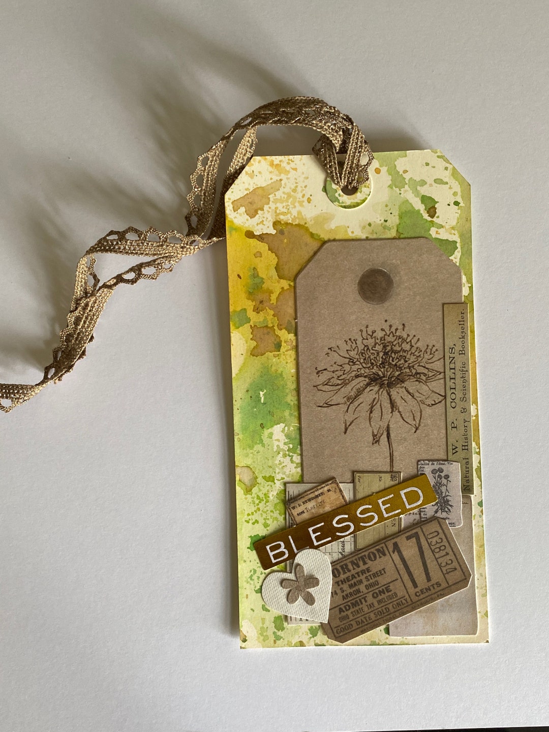 Mixed Media Tags, Gift Tags, Junk Journal Tags, Book Mark Tags, Blessed ...