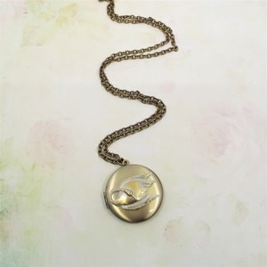 Swan Locket Swan Necklace Pendant White Swan Jewelry Gift - Etsy