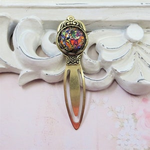 Black Opal Bookmark Vintage Glass Book Mark Fantasy Victorian Literary ...