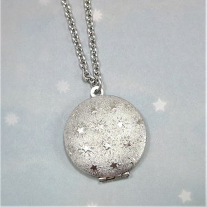 Star Locket Silver Star Locket Round Silver Locket Celestial Locket ...