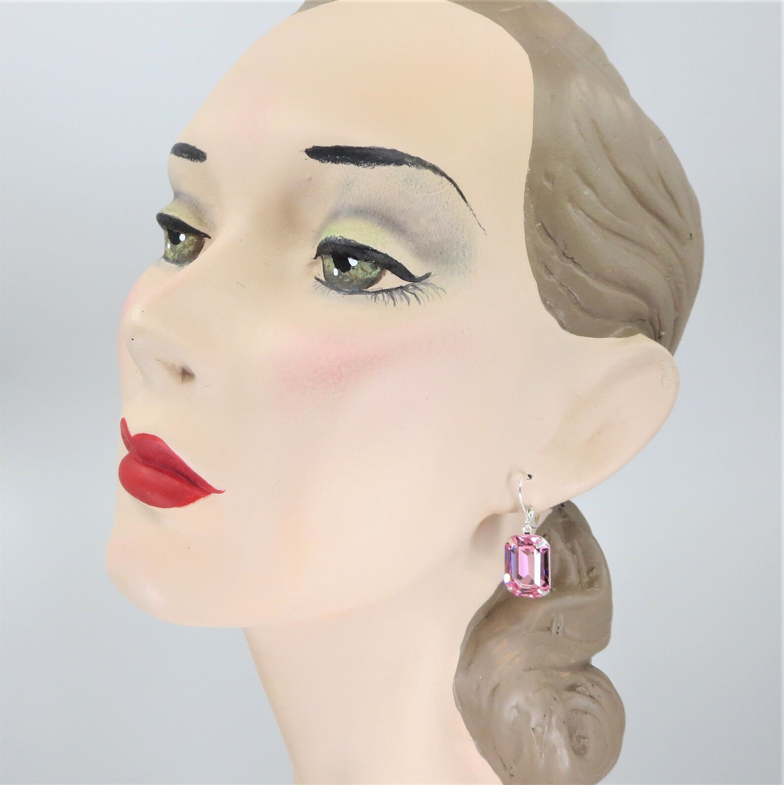 Light Rose Earrings Blush Pink Earrings Pink Crystal Earrings | Etsy