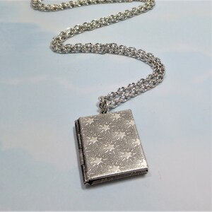 Silver Book Locket Star Locket Celestial Locket Silver Locket Jewelry ...